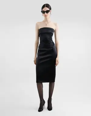 Dolce & Gabbana Satin Corset Sheath Dress