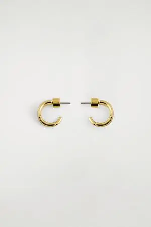 Cos Stacked Mini Hoop Earrings - Gold