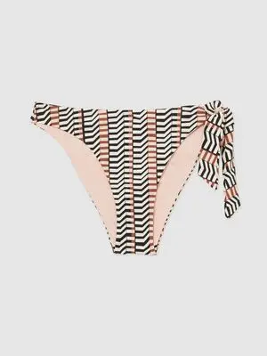REISS Charlie Chevron-stripe Bikini Bottoms