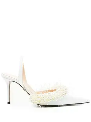 Mach & Mach 80mm Floating Pearl Embellished Pumps