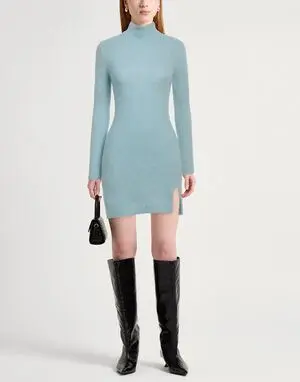 VICOLO Mini Dress Alpaca Wool Blend - Blue