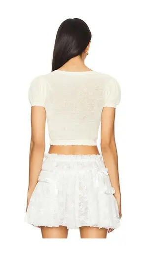 YUHAN WANG Rose Knitted Puff Top