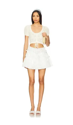 YUHAN WANG Rose Knitted Puff Top
