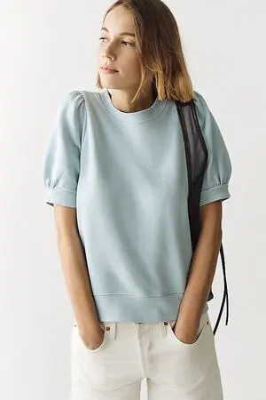 Maeve Puff-sleeve Sweatshirt T-shirt - Sky