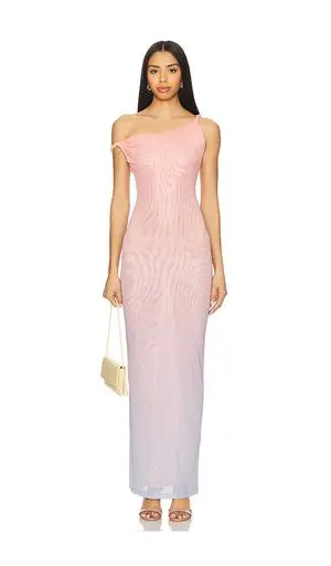 Good American Mesh Twist Maxi Dress - Blush