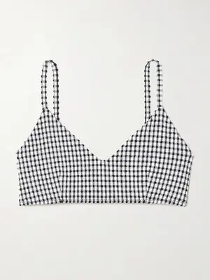 RÓHE Gingham Seersucker Bralette - Gray