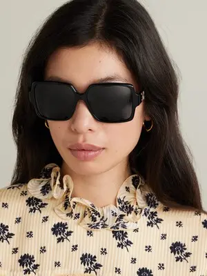 Celine Triomphe Oversized Square Sunglasses - Black
