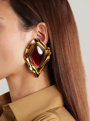 Saint Laurent Gold-tone Clip Earrings