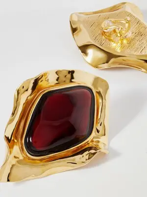 Saint Laurent Gold-tone Clip Earrings