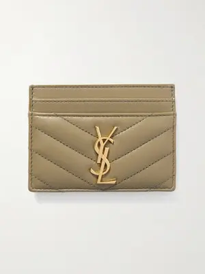 Saint Laurent Cassandre Matelassé Leather Cardholder Green