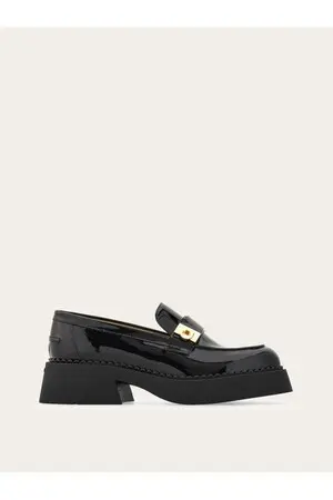 FERRAGAMO Hug Buckle Chunky Loafer - Black