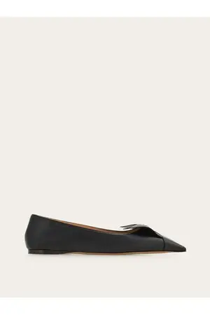 FERRAGAMO Soft Bow Ballet Flat - Black