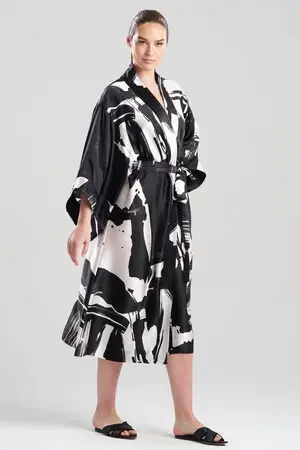 Natori Shodo Silk Robe - Black