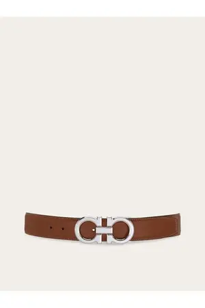 FERRAGAMO Reversible Gancini Belt - Black
