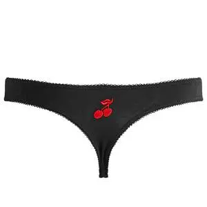 FRUITY BOOTY Commando Thong - Black