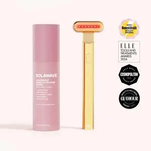SOLAWAVE 4-in-1 Red Light Therapy Wand & Activating Serum Kit - Gold