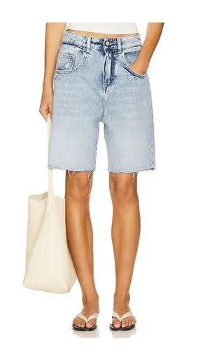 Icon Denim Raw Edge Hem Shorts For Women