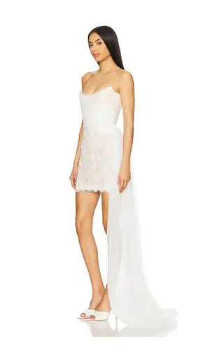 SAU LEE Reign Mini Dress With Attached Train