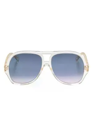 Chloé Pilot-frame Sunglasses - Neutrals