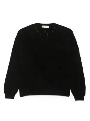 Bruno Manetti Pointelle Knit Sweater - Black