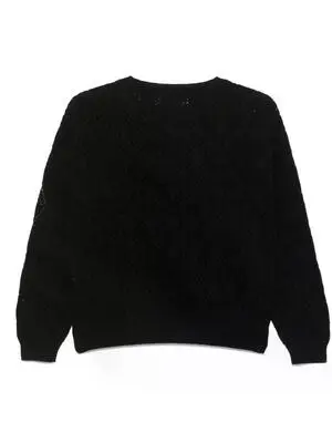 Bruno Manetti Pointelle Knit Sweater - Black