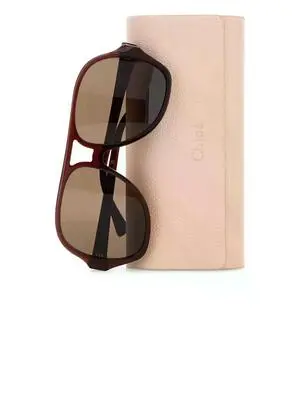 Chloé Salomé Oversized Sunglasses - Brown