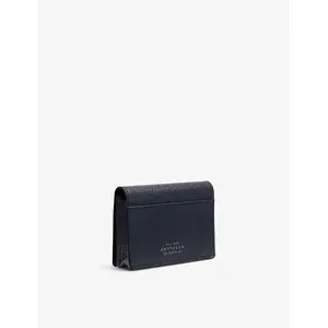 Smythson Panama Logo-print Leather Card Case - Navy