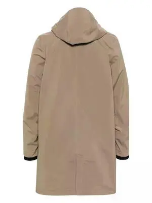 K-WAY Logo-patch Hooded Coat - Neutrals