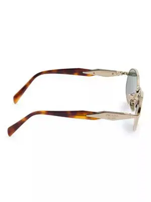 Prada Oval-frame Sunglasses - Gold