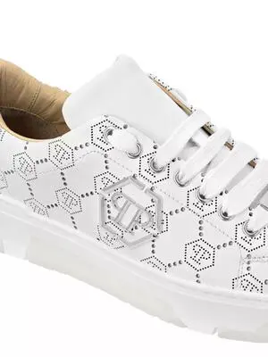 Philipp Plein Monogram Leather Sneakers