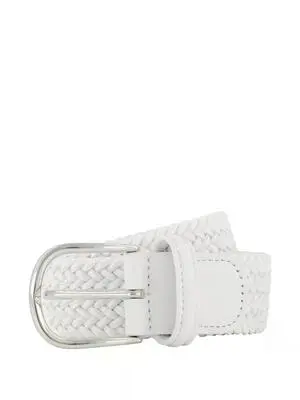 Anderson's Woven Leather Belt - White