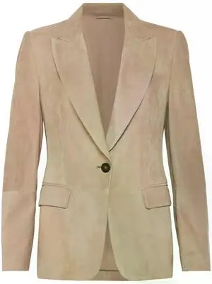 Brunello Cucinelli Suede Blazer - Neutrals