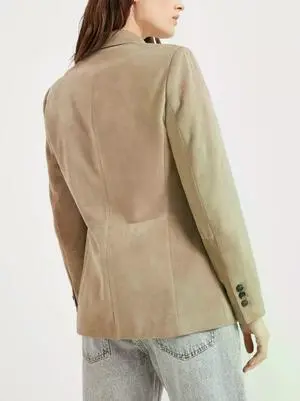 Brunello Cucinelli Suede Blazer - Neutrals