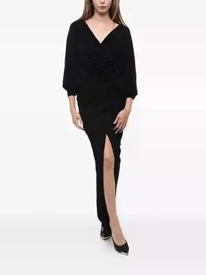 Saint Laurent V-neck Draped Dress