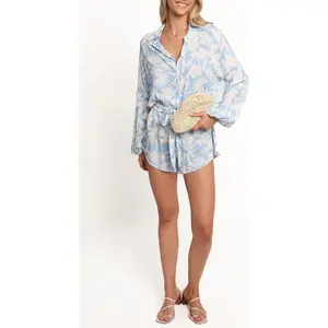 PETAL & PUP Pali Floral Romper - Blue Floral