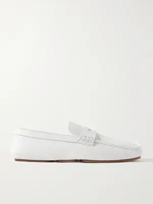 Khaite Billy Textured-leather Loafers - White