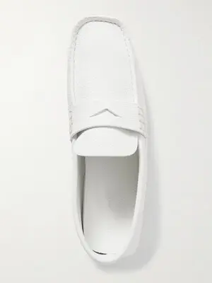 Khaite Billy Textured-leather Loafers - White