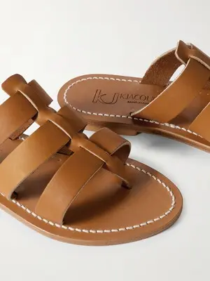 K.JACQUES Dolon Leather Slides - Brown