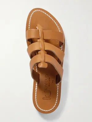 K.JACQUES Dolon Leather Slides - Brown