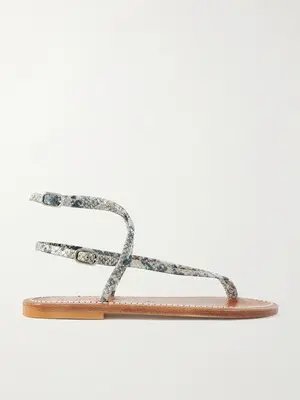 K.JACQUES Abako Snake-effect Leather Sandals - Animal Print