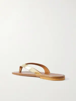 K.JACQUES Torino Metallic Leather Sandals - Gold