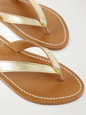K.JACQUES Torino Metallic Leather Sandals - Gold