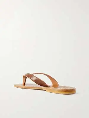 K.JACQUES Torino Lizard-effect Leather Sandals - Chocolate