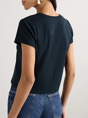 AGOLDE Adine Cropped Organic Cotton-jersey T-shirt - Blue