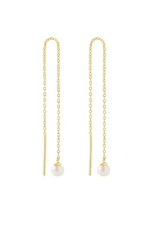 ANA LUISA Abrielle Pearl Threader Earrings - Gold