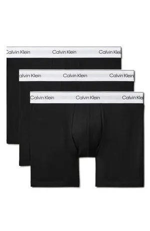 Calvin Klein Icon 3-pack Stretch Cotton Boxer Briefs Black/black
