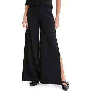 MARCELLA Lexington Side Slit Wide Leg Ponte Knit Pants