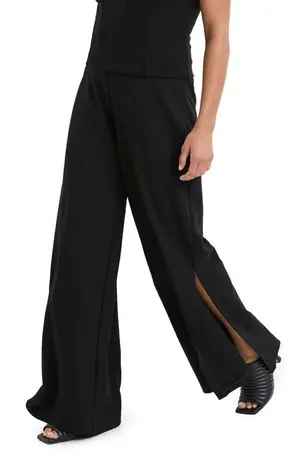 MARCELLA Lexington Side Slit Wide Leg Ponte Knit Pants