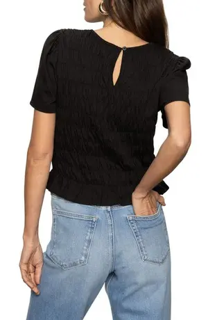 Sanctuary Smocked Top - Black