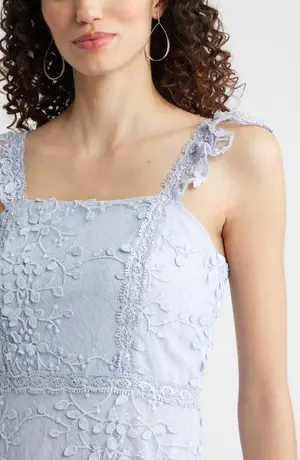 Chelsea28 3d Floral Lace Tiered Midi Dress